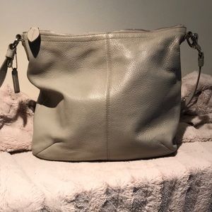 Coach | Bags | Coach Light Grey Leather Bag | Poshmark